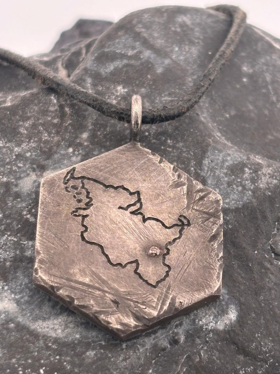 Premium Anhänger für Kette 925 Silber „Heimathafen Lübeck“ mit Diamant